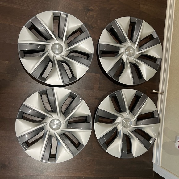 Tesla | Other | Set Of 4 Pc Of Tesla Model Y 9 Gemini Hubcap Wheel Rim ...